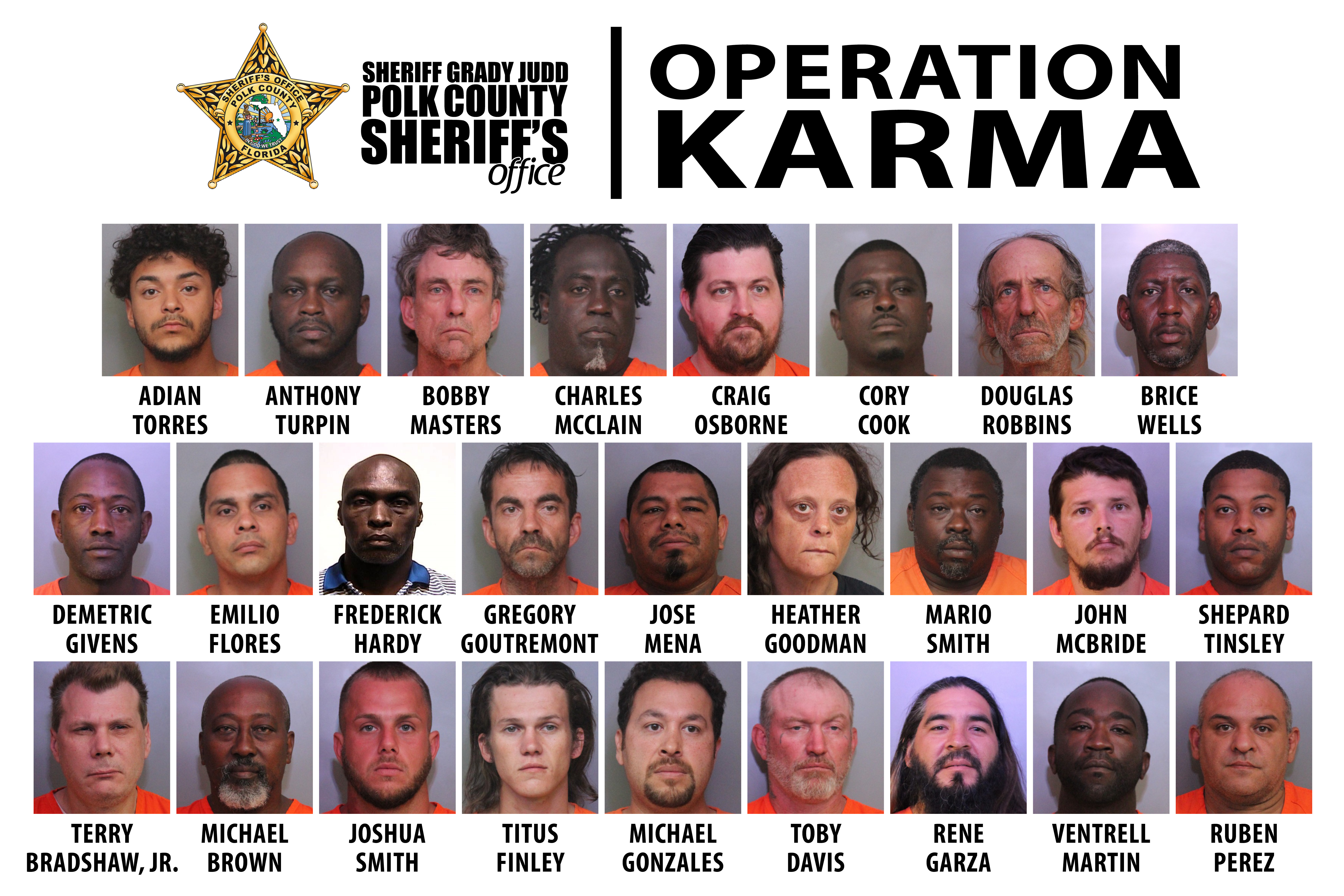 Polk County Sheriff's Office arrests 26 during Operation: KARMA, a ...